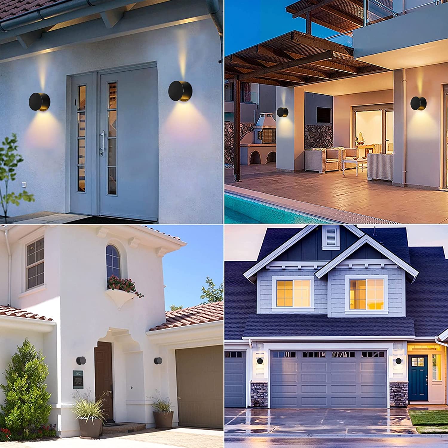 10W Black 3000K LED Round Outdoor Wall Lights - Avitas Home