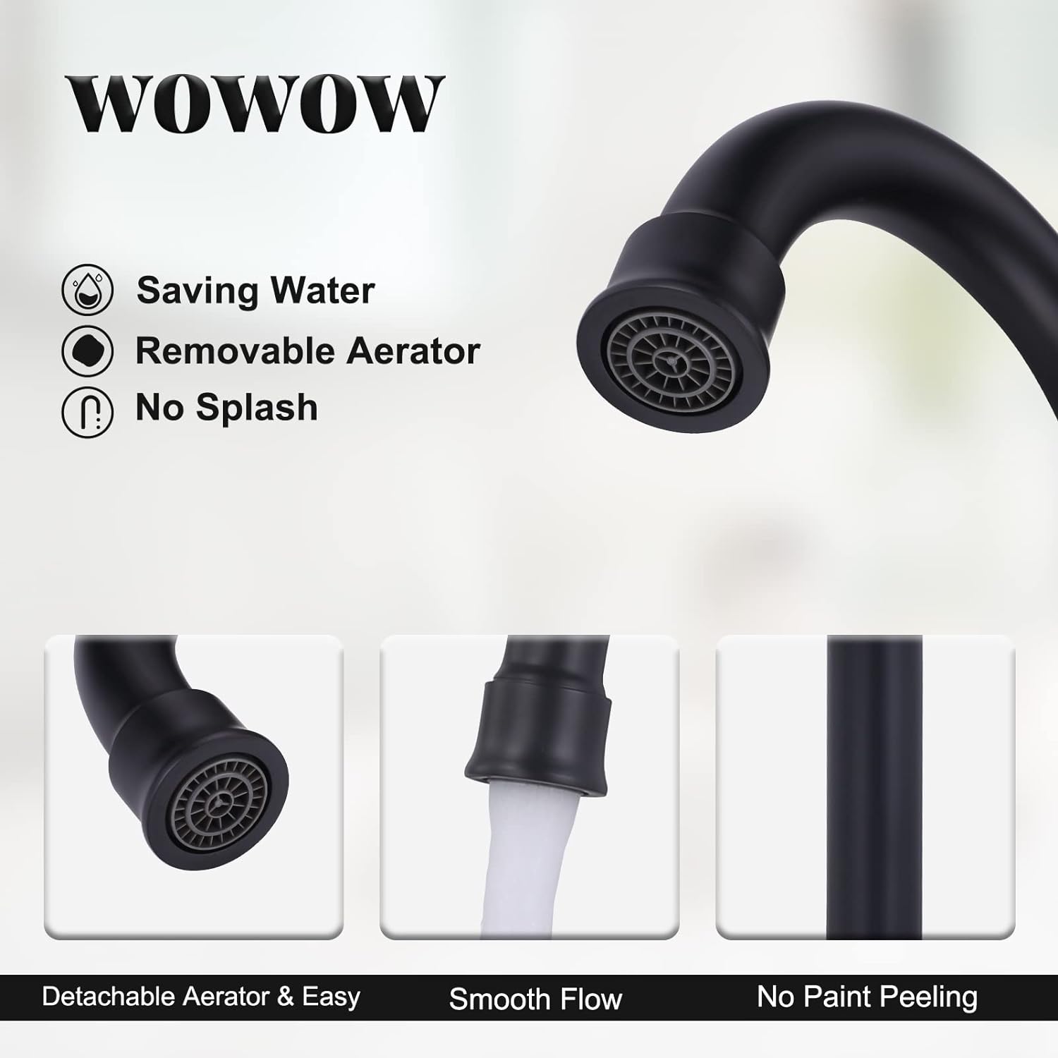 2 Handle 8 inch Widespread Bathroom Sink Faucet with Pop Up Drain Matte ...