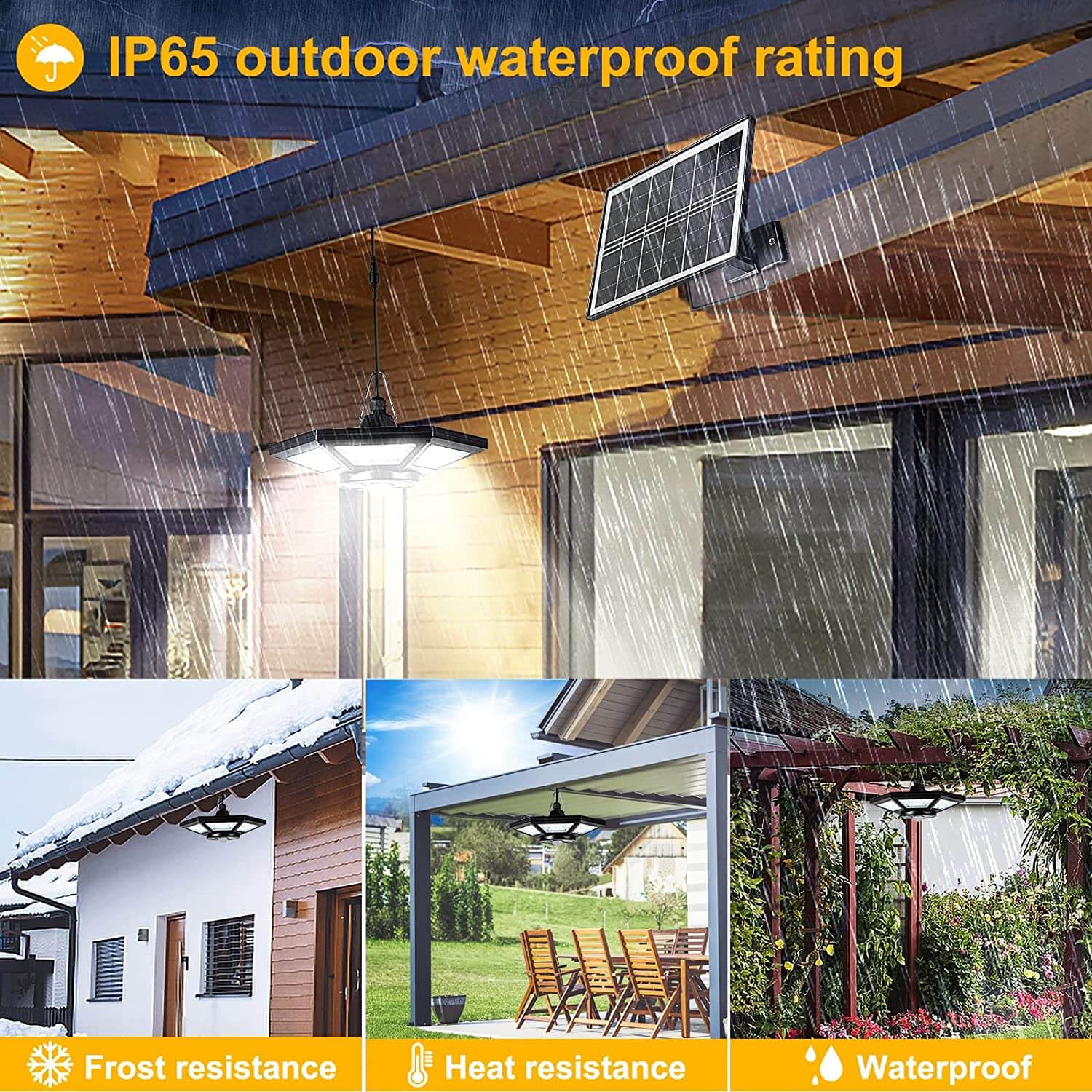 Solar Shed Portable Pendant Lights with Motion Sensor 1000LM 180 LED 16 ...